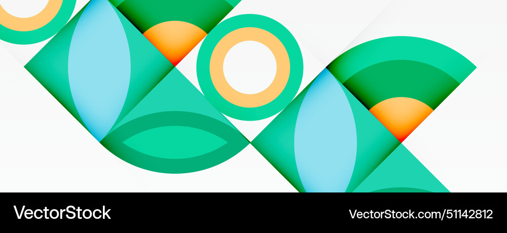 A vibrant geometric pattern in green and orange Vector Image