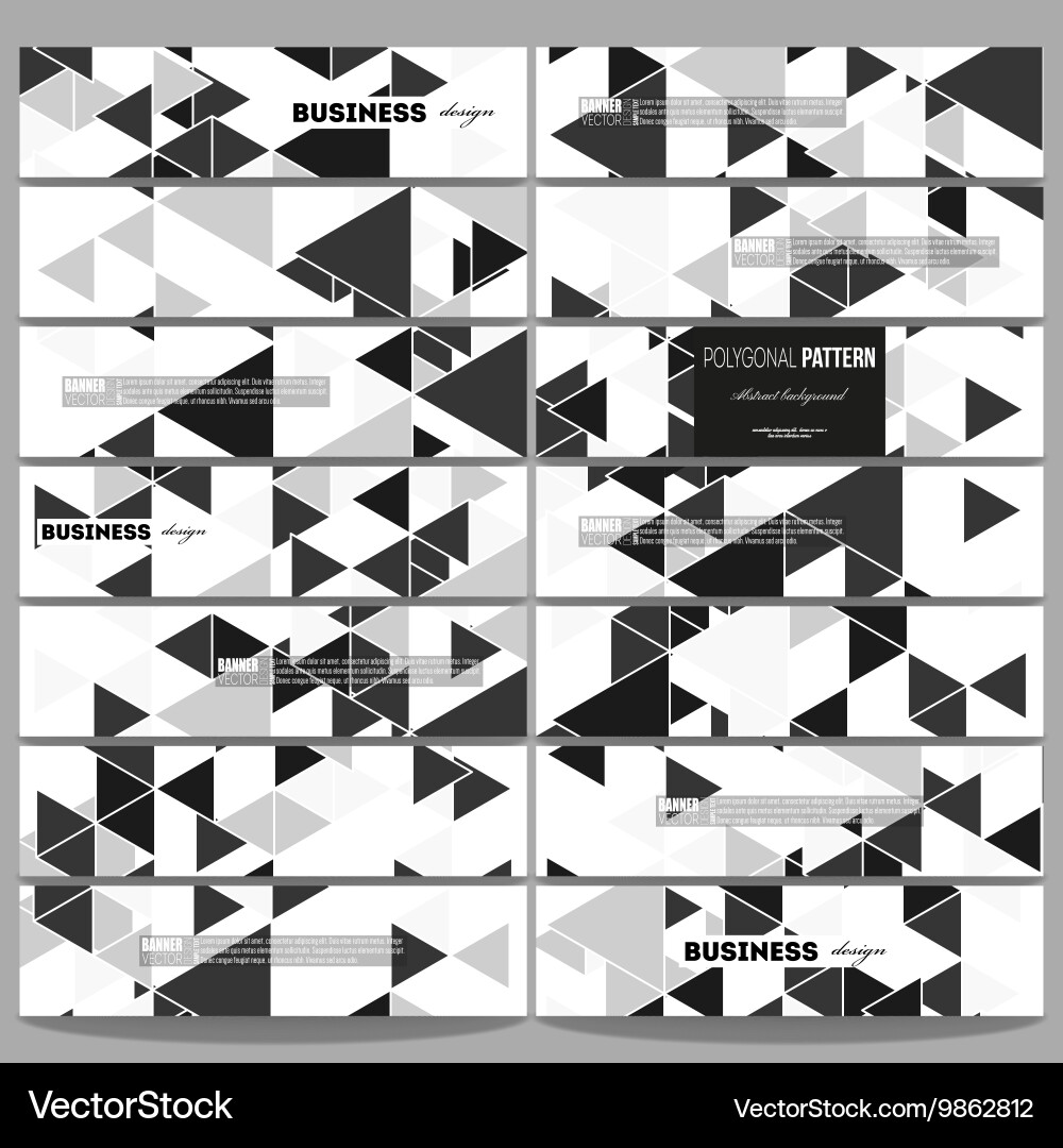 Banners set triangular pattern abstract Royalty Free Vector