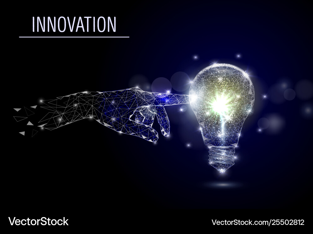 Business innovation polygonal art style Royalty Free Vector