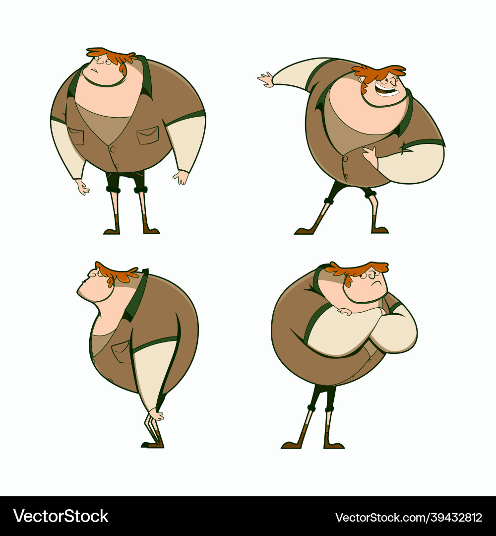 Fat man ranger character Royalty Free Vector Image