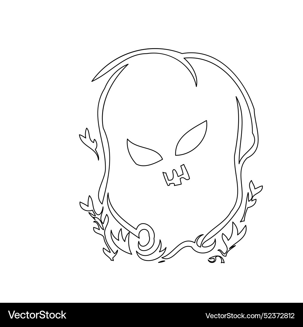 Ghost halloween scary outline sketch Royalty Free Vector