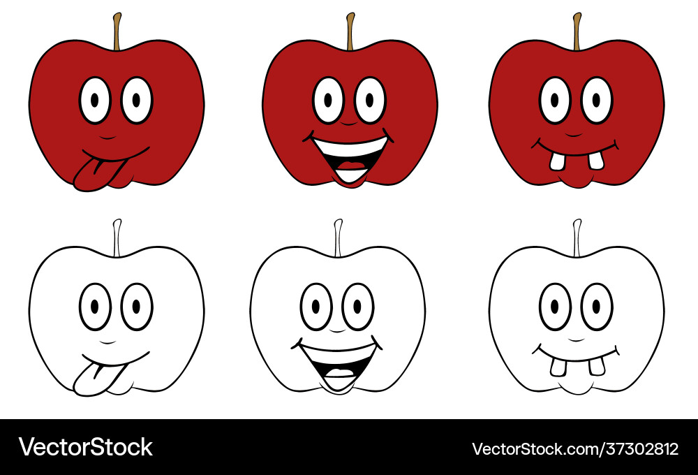 Happy apples Royalty Free Vector Image - VectorStock