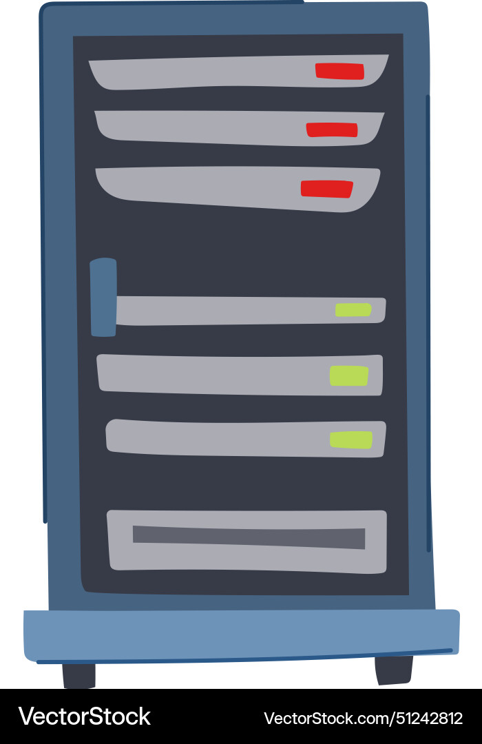 Internet server rack cartoon Royalty Free Vector Image