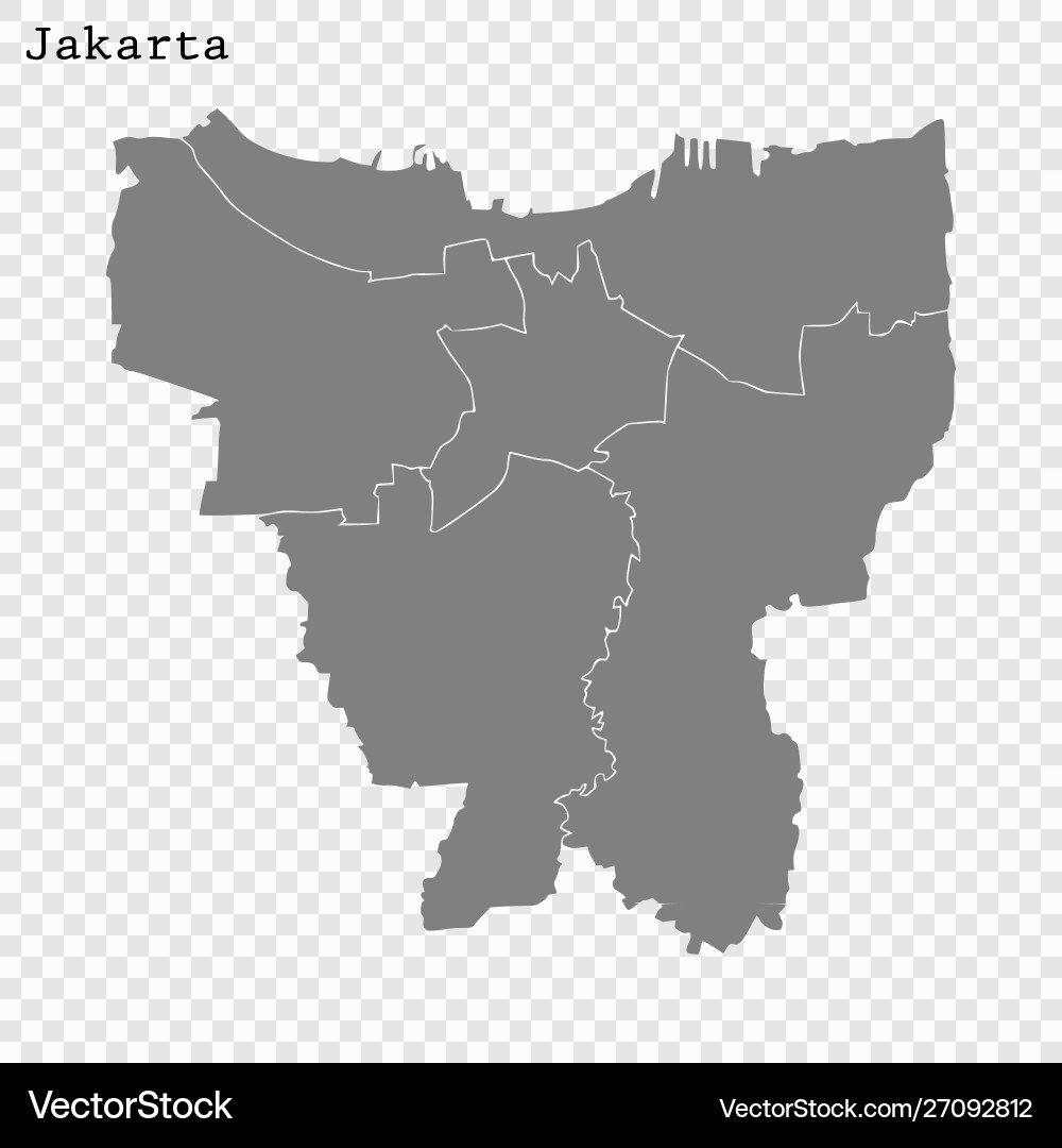 Jakarta City Map Royalty Free Vector Image - VectorStock