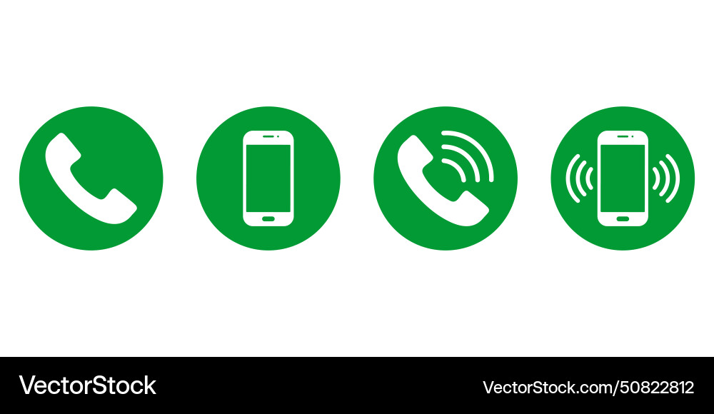 Phone sign and call icon or mobile Royalty Free Vector Image