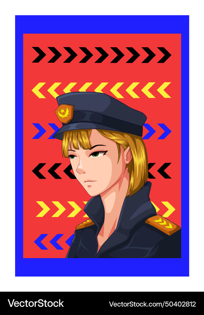 Police woman character Royalty Free Vector Image