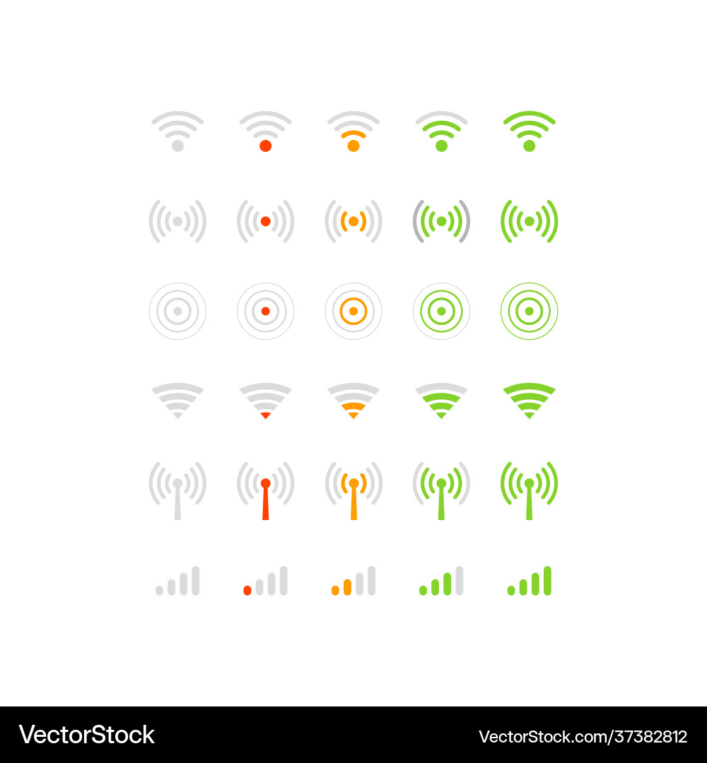 Signal icons Royalty Free Vector Image - VectorStock