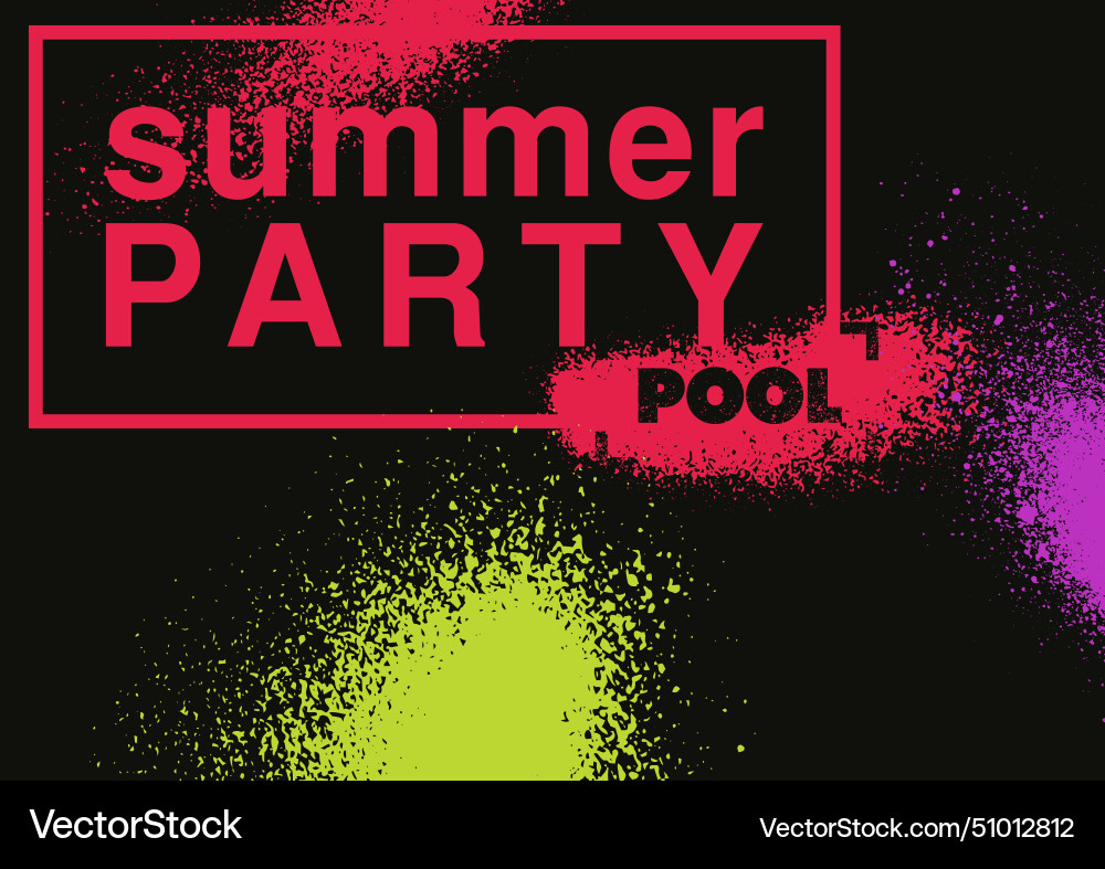 Summer pool party typography grunge retro poster Vector Image