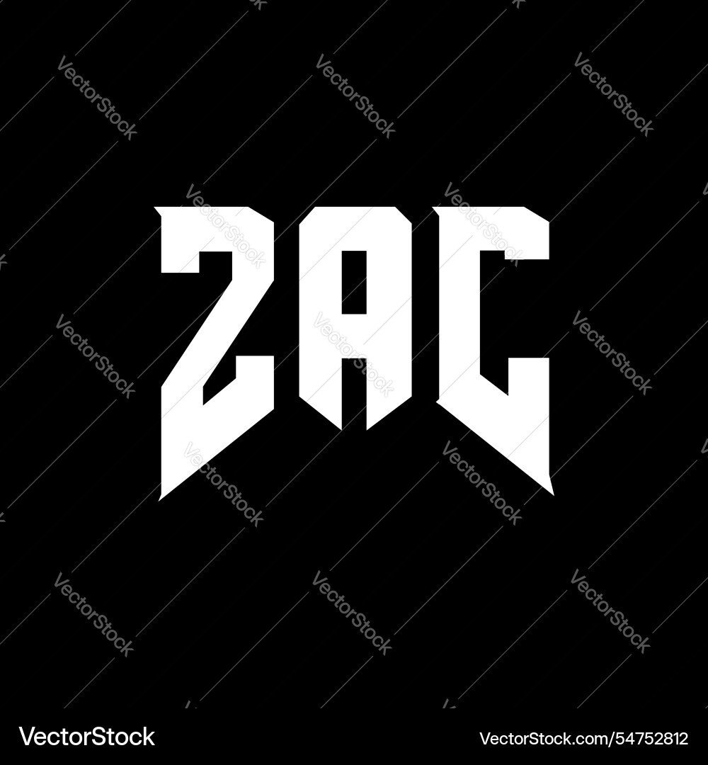 Zac letter logo design for technology company Vector Image
