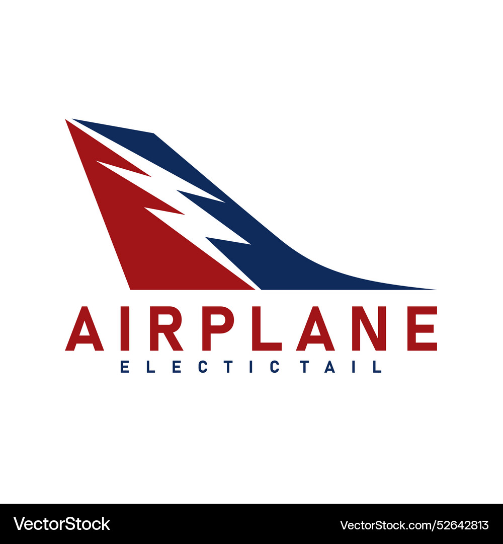 Airplane tail electric logo simple i Royalty Free Vector