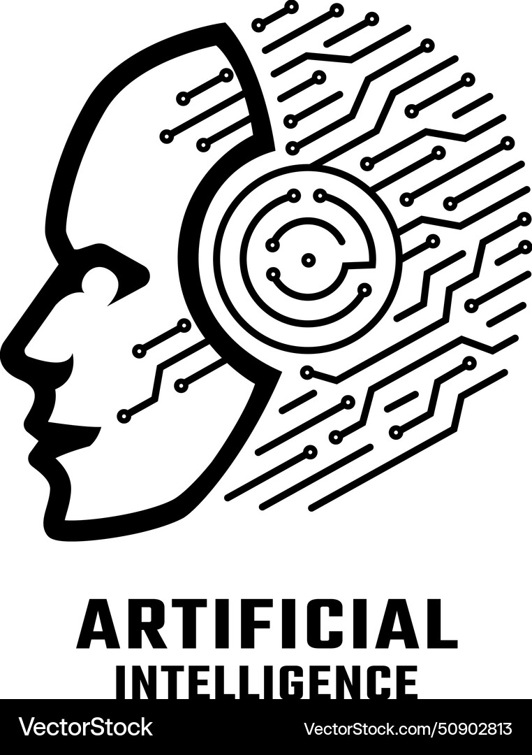 Artificial intelligence logo symbol Royalty Free Vector