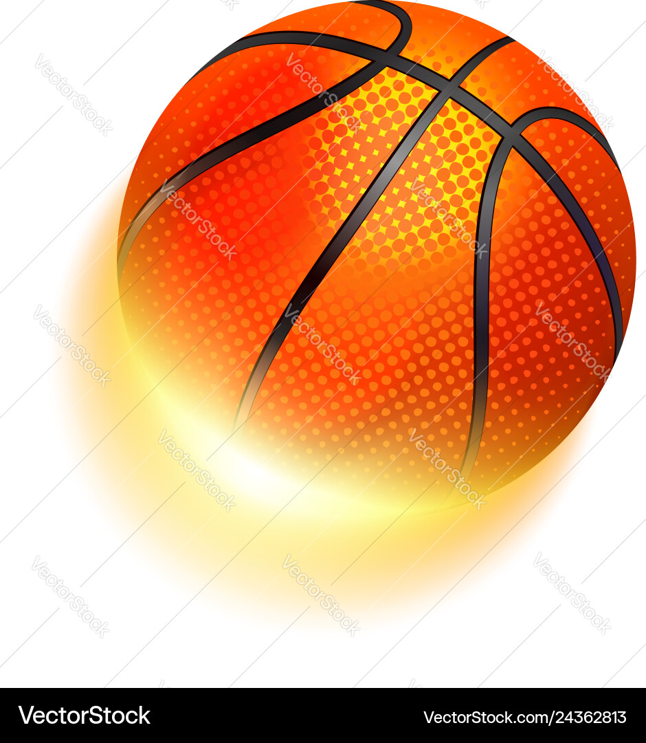 Basketball sport ball in fire Royalty Free Vector Image