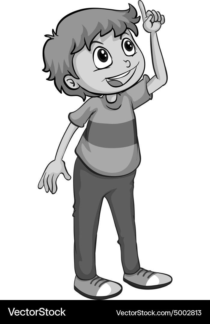 Boy pointing Royalty Free Vector Image - VectorStock