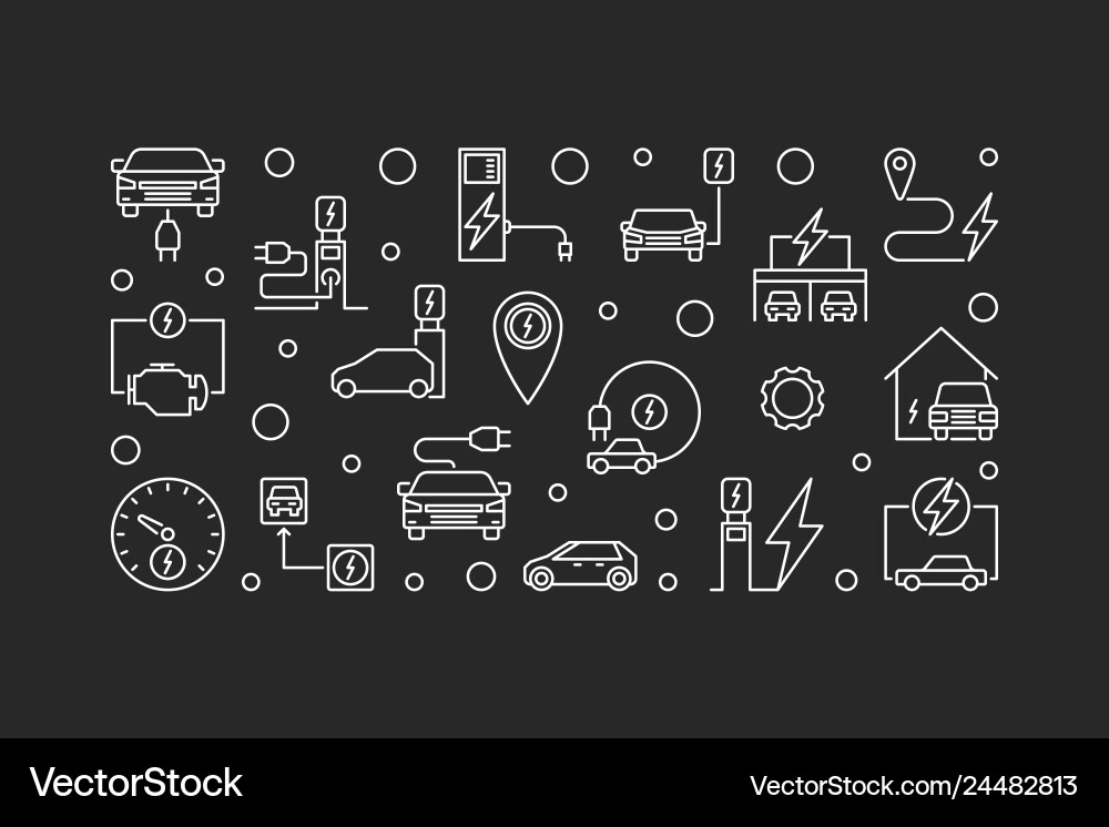 Charging point line ev charge Royalty Free Vector Image