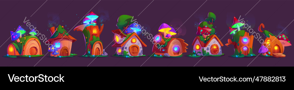 Fairytale cartoon forest house Royalty Free Vector Image