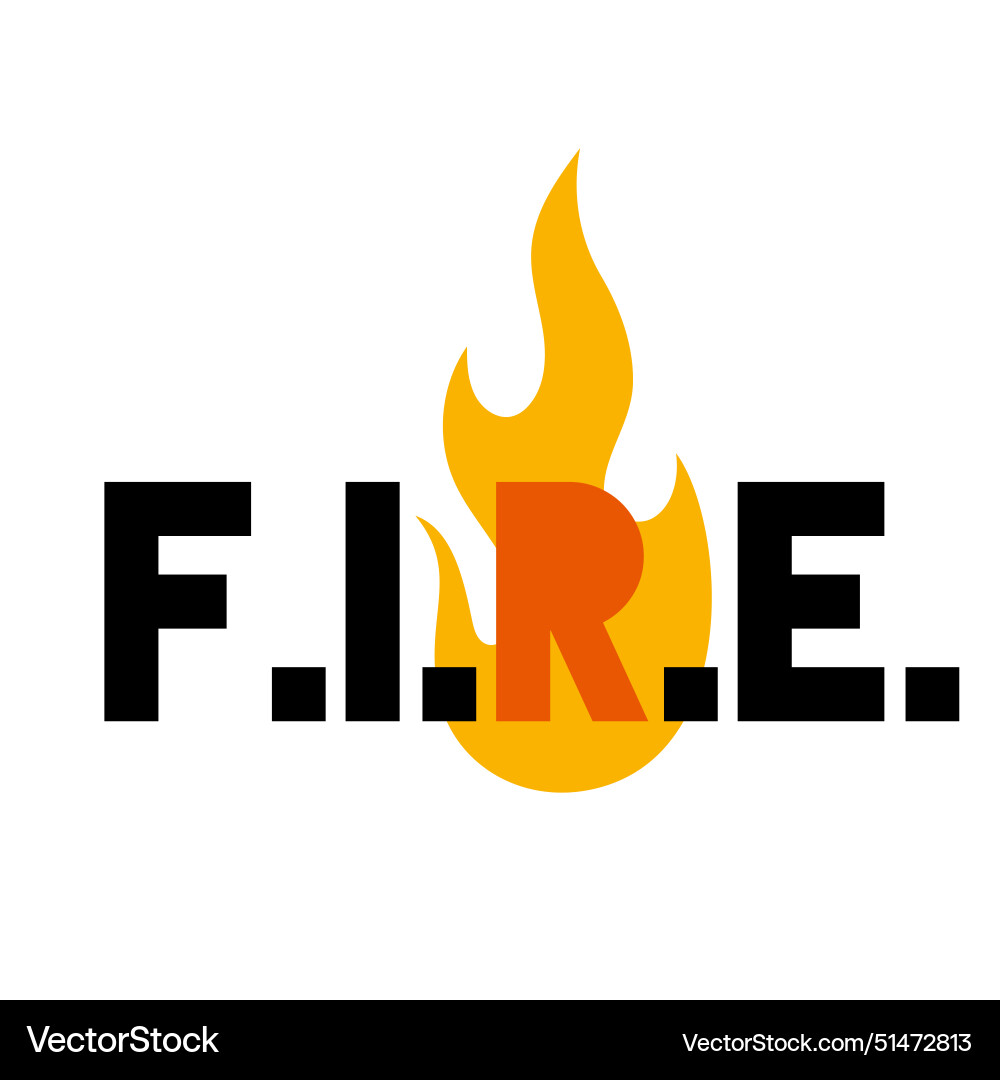 Fire concept cartoon style financial independence Vector Image