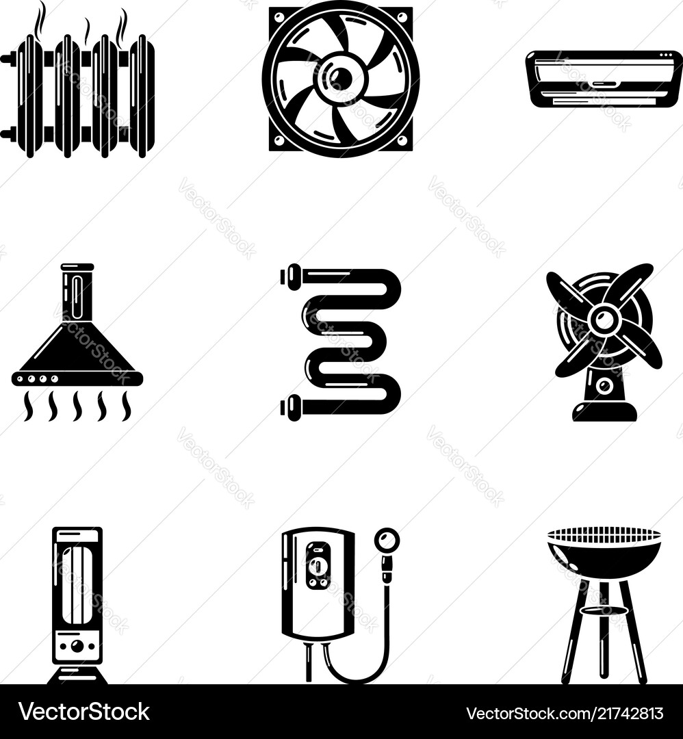 Firing icons set simple style Royalty Free Vector Image