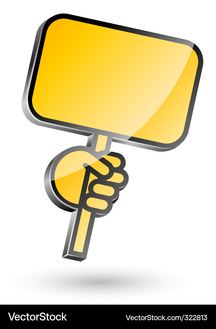 Hand Holding Pointer Sign Icon Royalty Free Vector Image