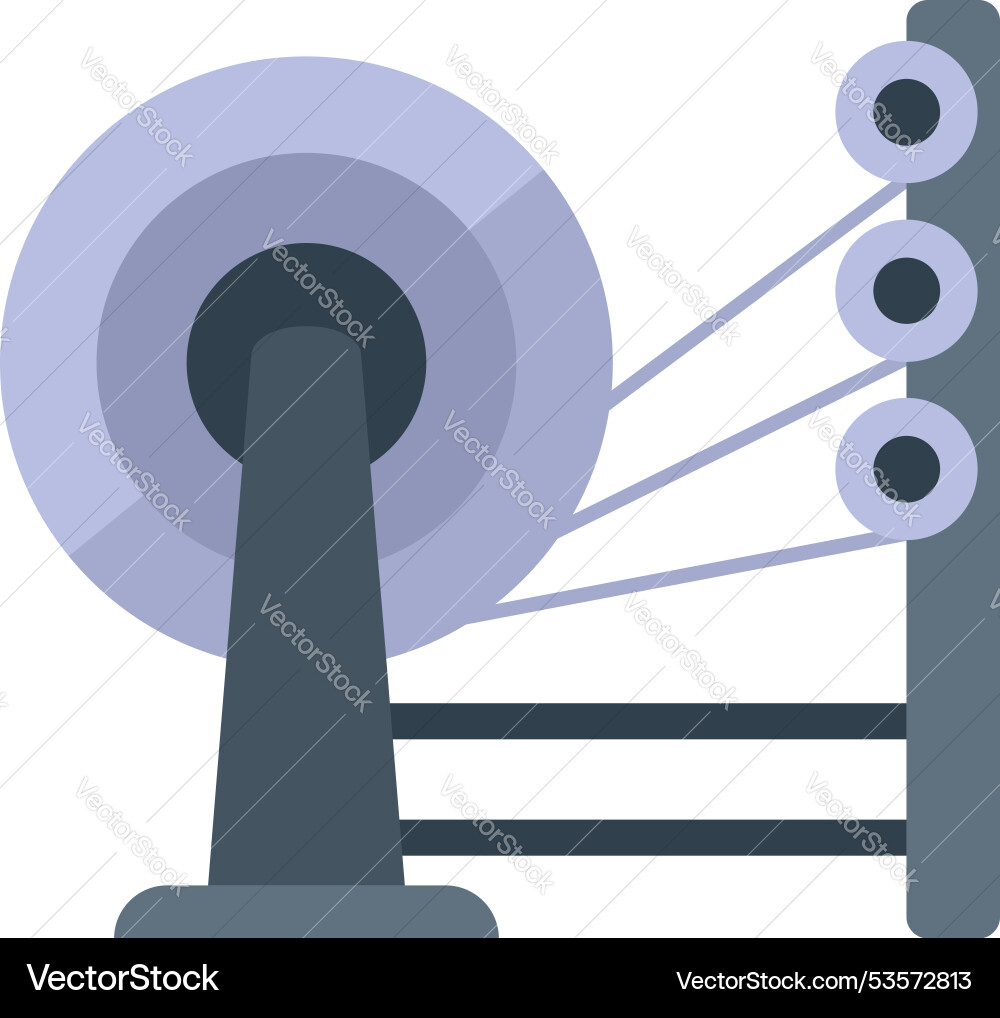 Industrial textile machine winding threads Vector Image