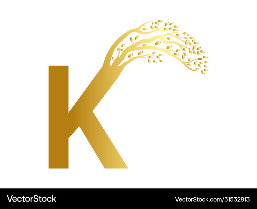 Letter and tree logo Royalty Free Vector Image