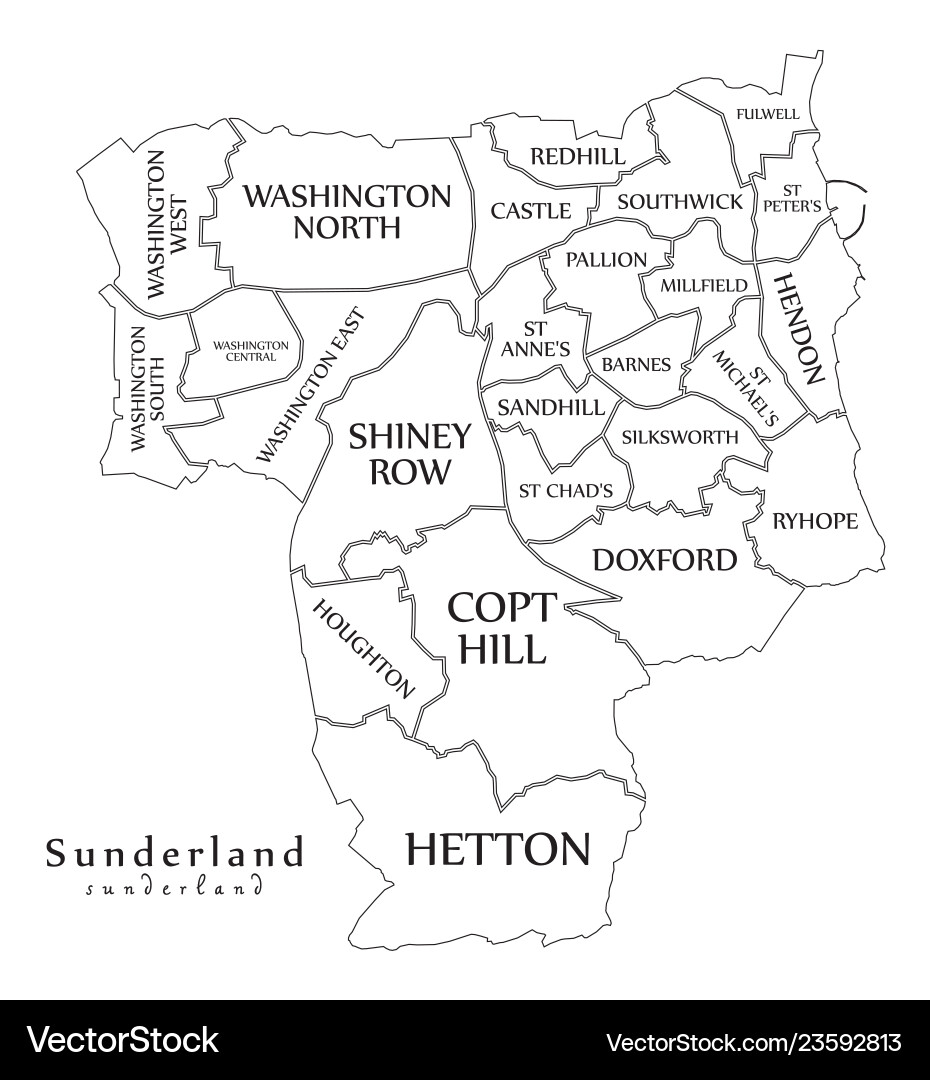 Modern city map - sunderland england Royalty Free Vector