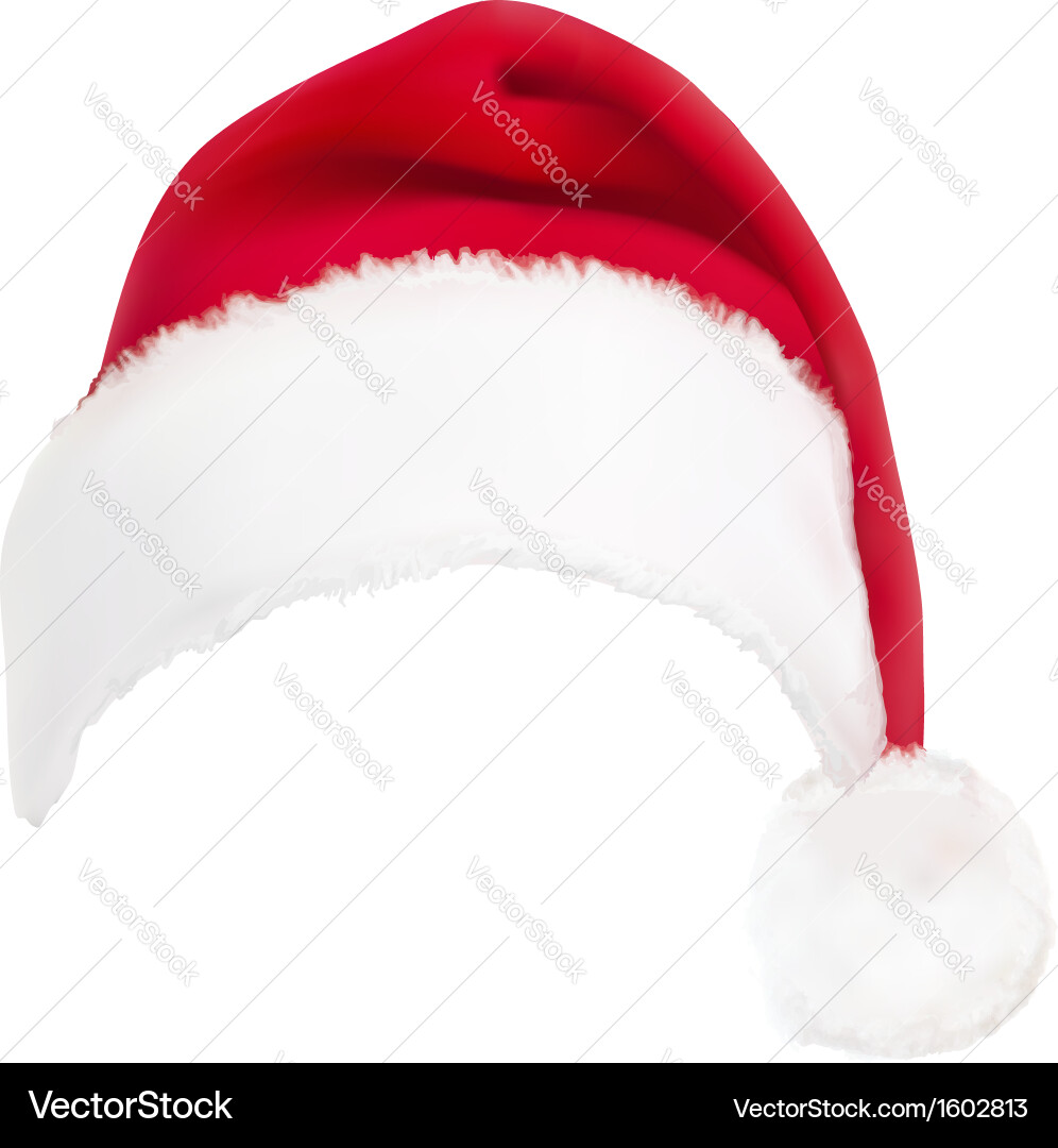 Red santa hat Royalty Free Vector Image - VectorStock