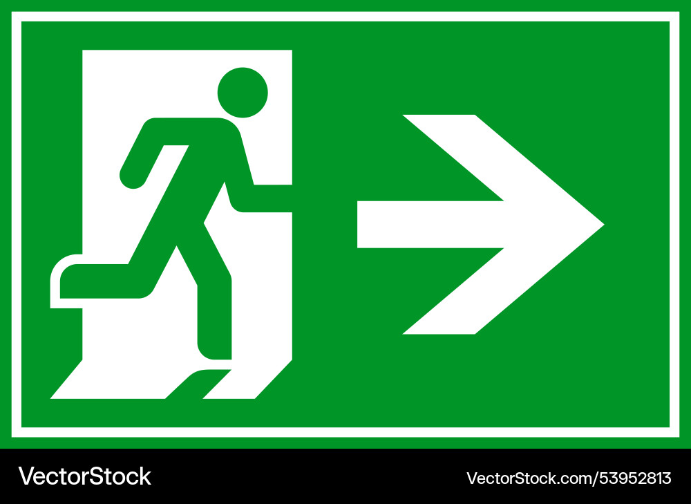 Running man and exit door sign way icon Royalty Free Vector