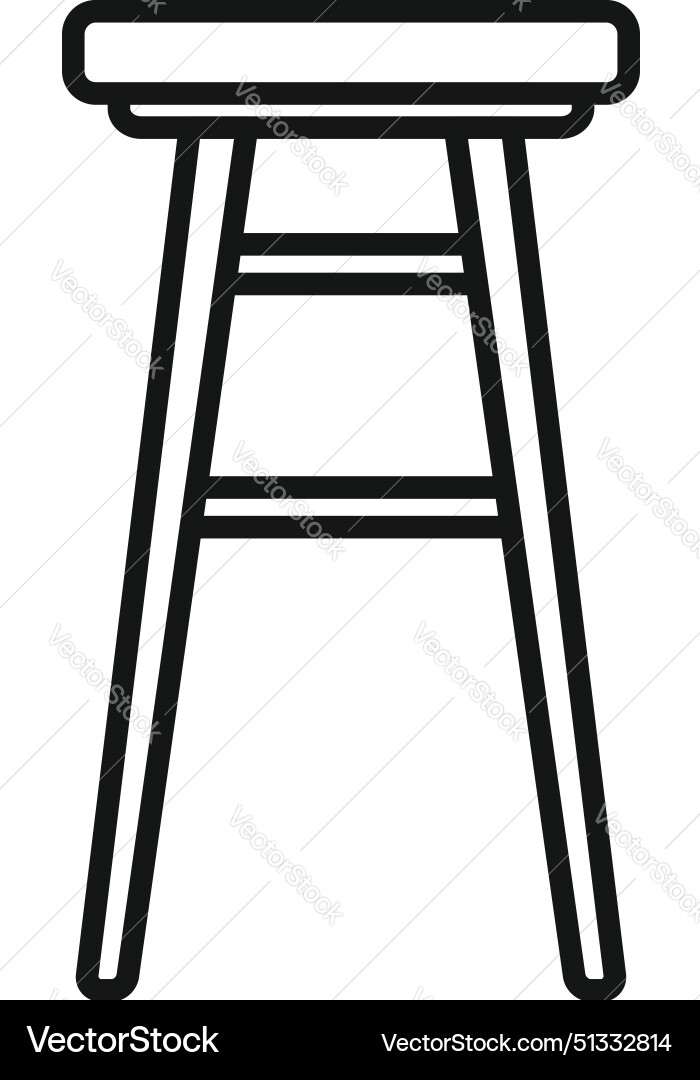 Black line of a simple stool Royalty Free Vector Image