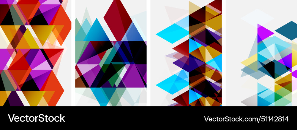 Colorful bright triangles with various colors Vector Image