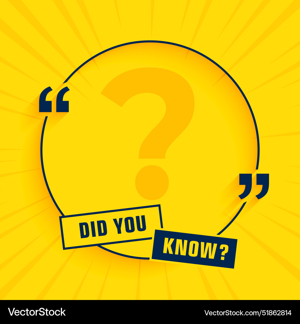 Did you know questionnaire concept template Vector Image