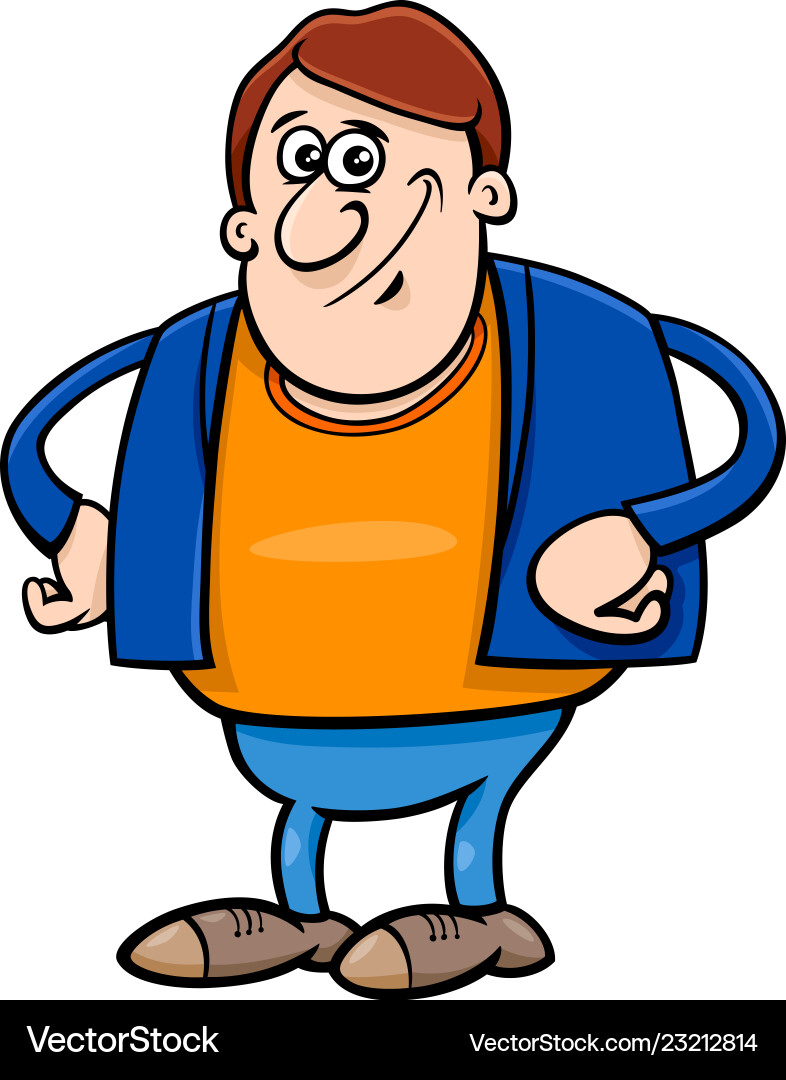 Funny man cartoon comic character Royalty Free Vector Image