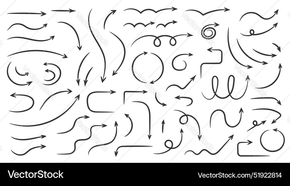 Hand Drawn Arrows & Signs Royalty Free Vector Image