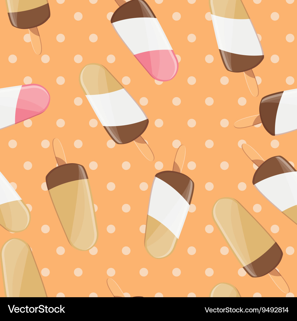 Ice cream seamless pattern summer background Vector Image