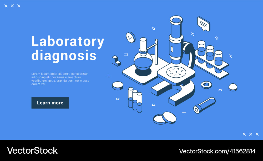 Laboratory diagnostic service landing page Vector Image