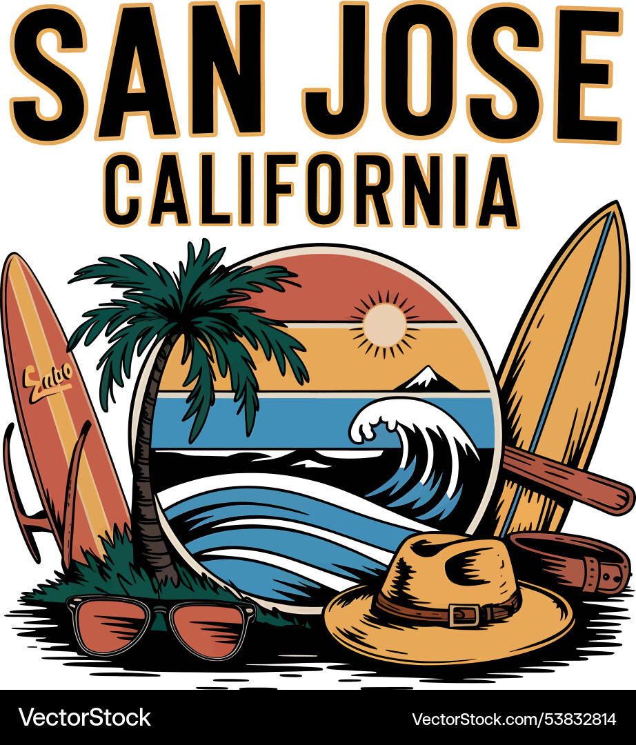 San jose california art Royalty Free Vector Image