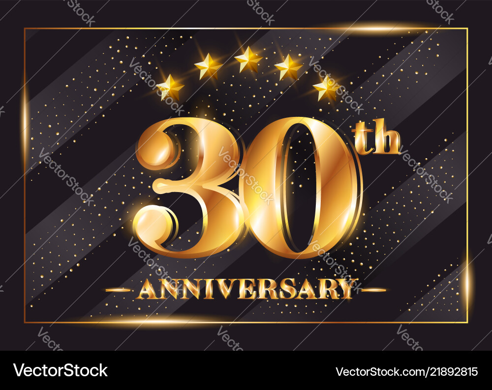 30 years anniversary celebration logo 30th Vector Image
