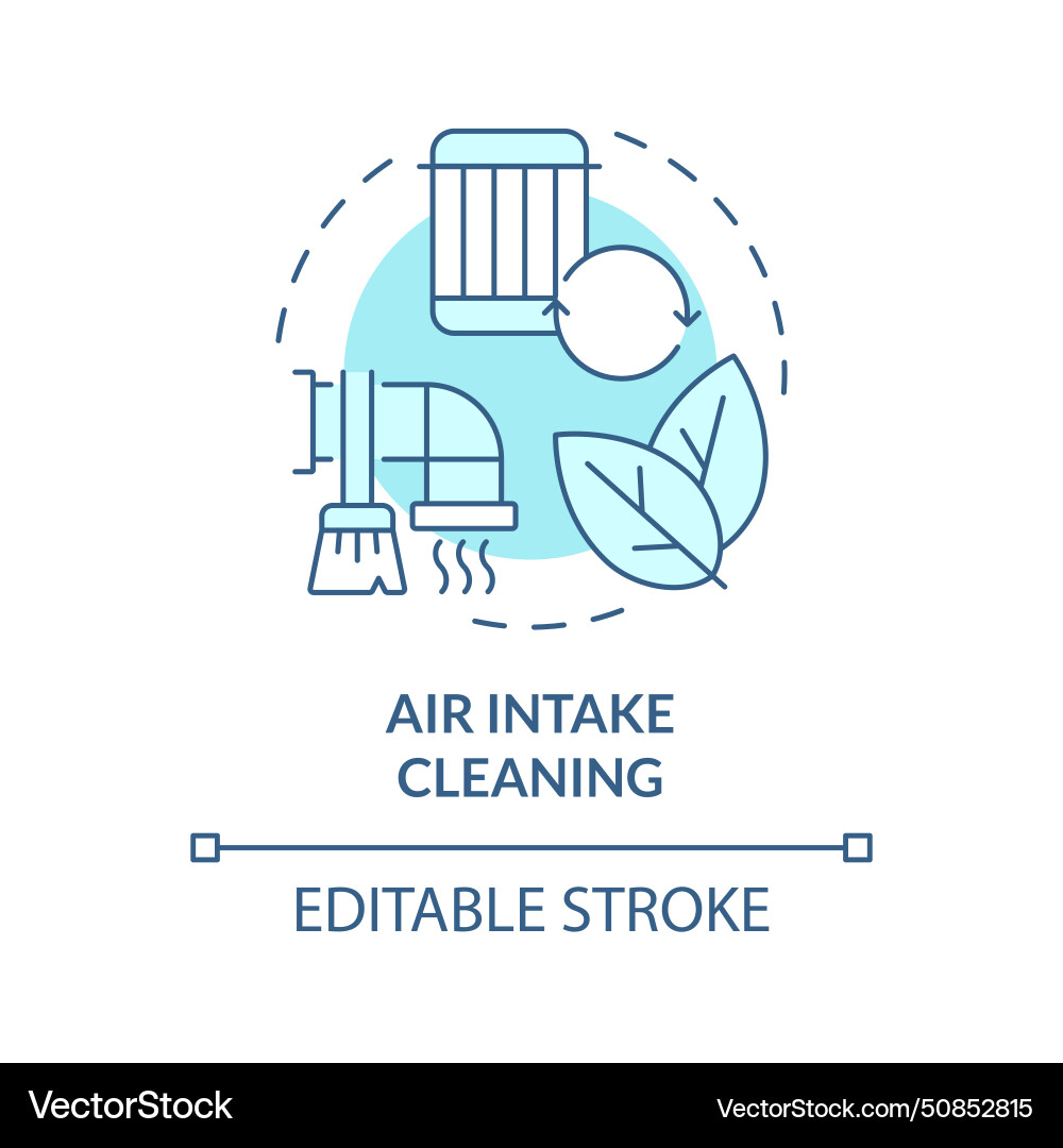 Air intake cleaning soft blue concept icon Vector Image