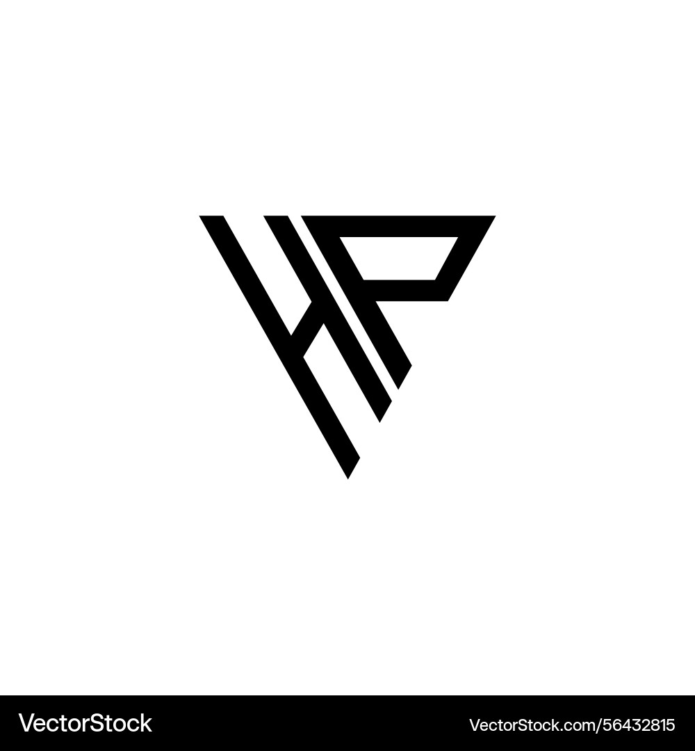 Black hp letter initial triangle logo design Vector Image