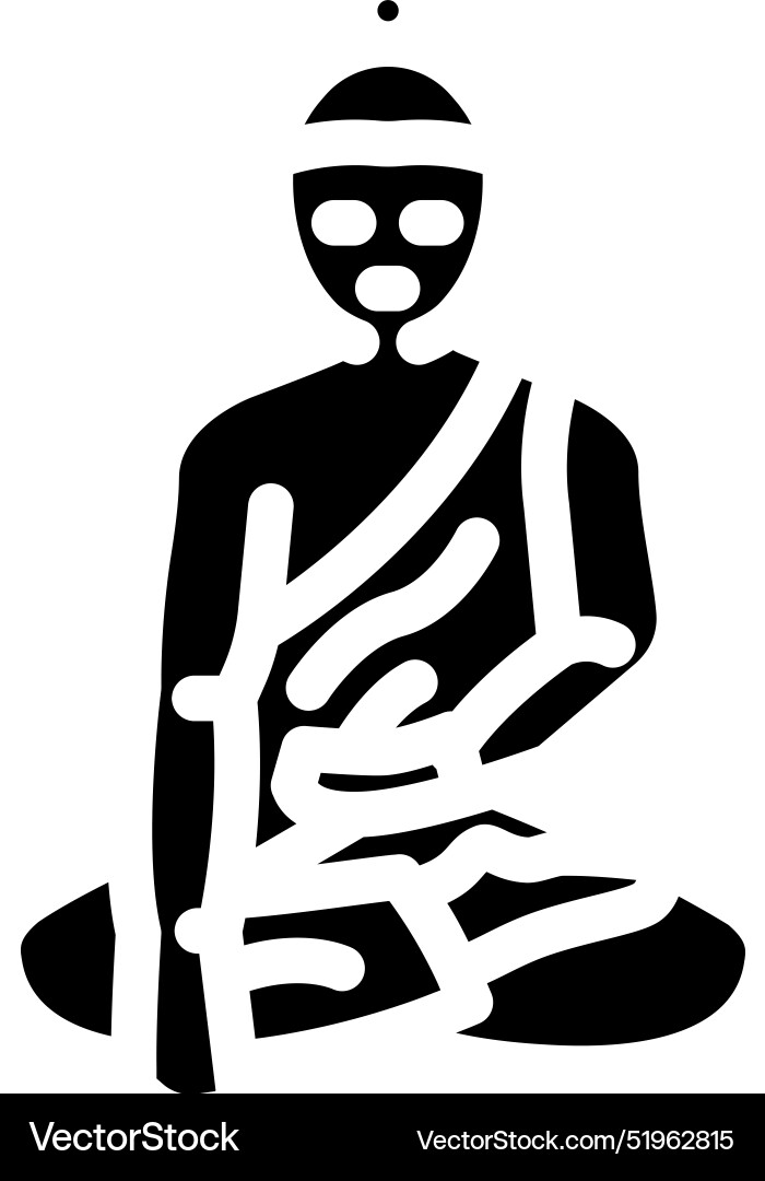 Buddha siddhartha gautama glyph icon Royalty Free Vector