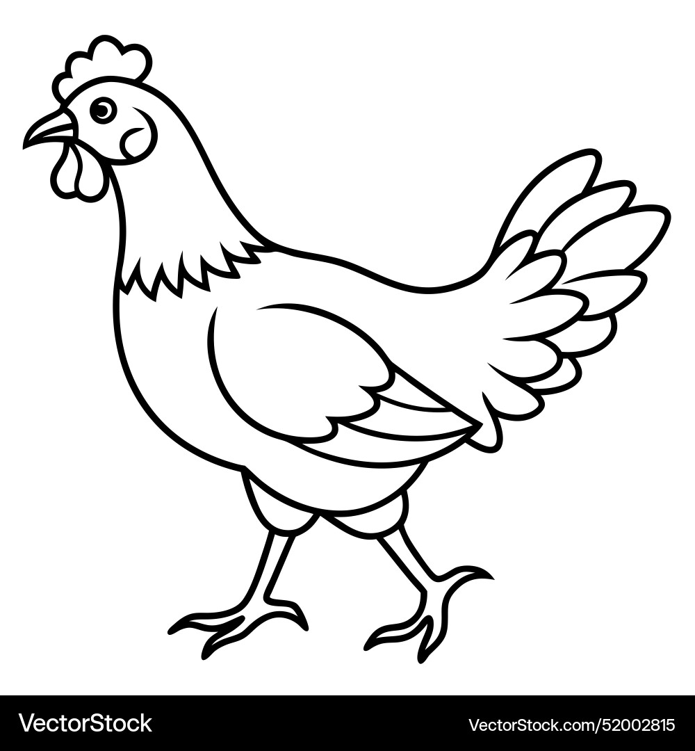 Cochin chicken walks icon Royalty Free Vector Image