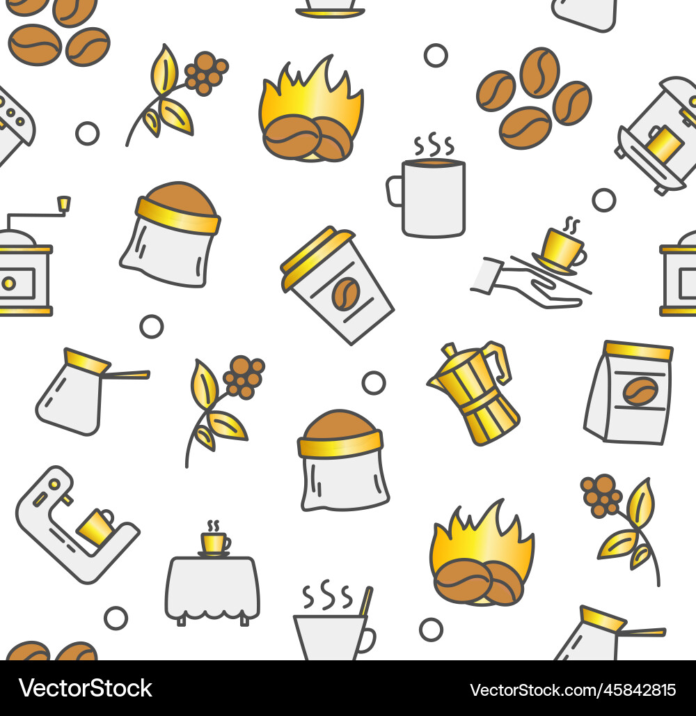 Coffee Bean Pattern Royalty Free Vector Image - VectorStock