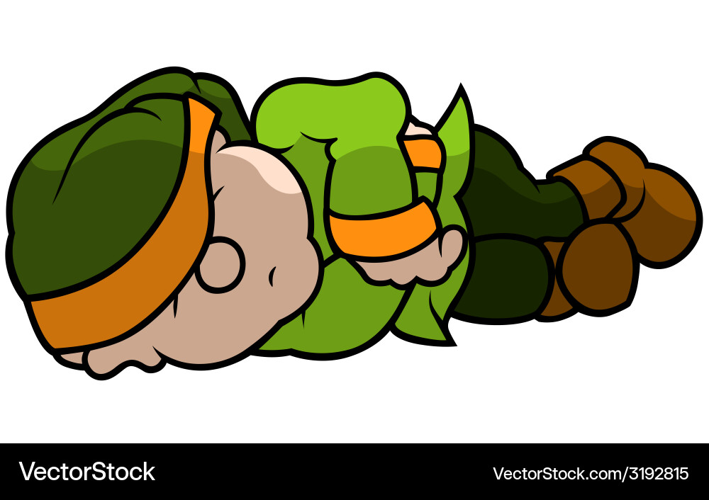 Cute Green Elf Sleeping Royalty Free Vector Image