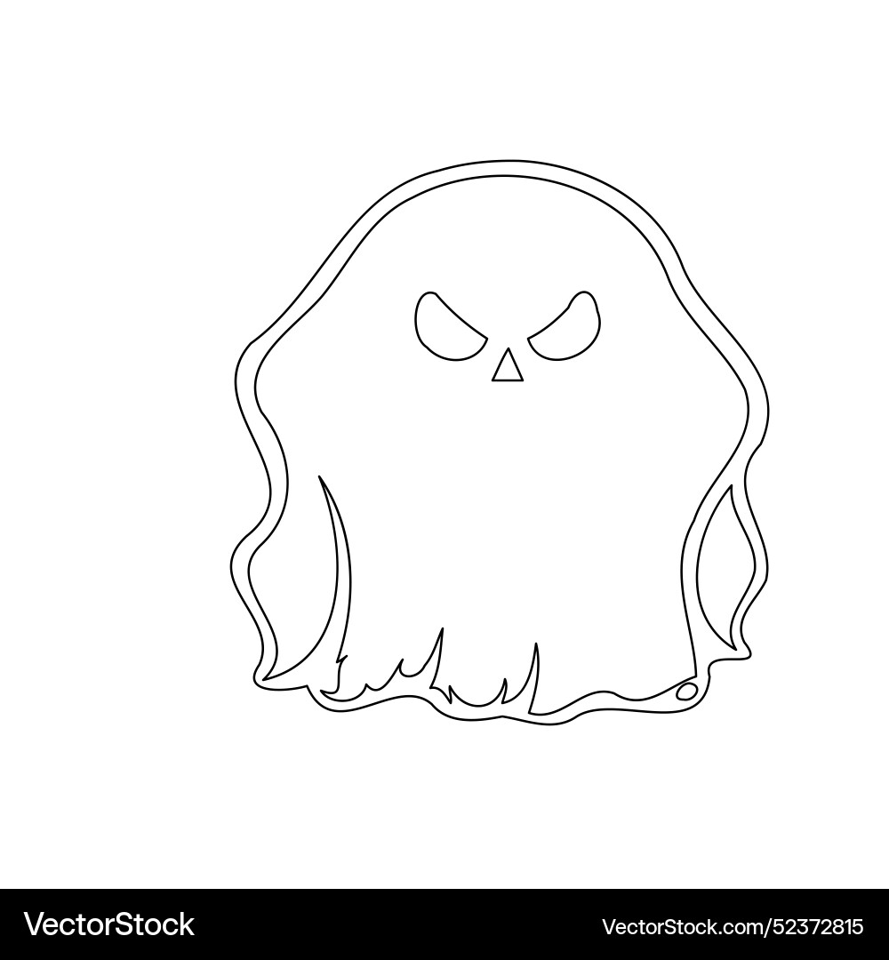 Ghost halloween scary outline sketch Royalty Free Vector