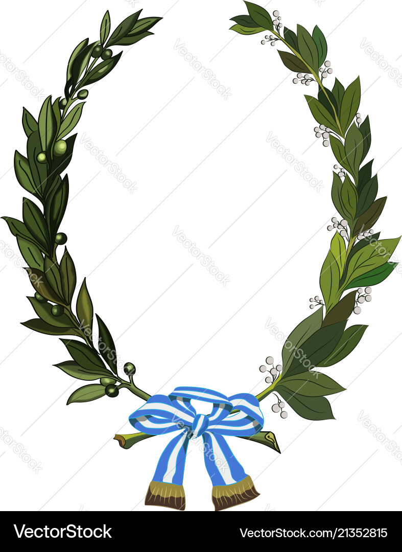Laurel and olive wreath Royalty Free Vector Image
