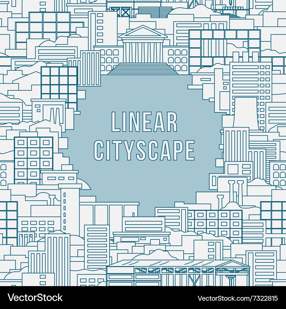 Linear cityscape 1 Royalty Free Vector Image - VectorStock