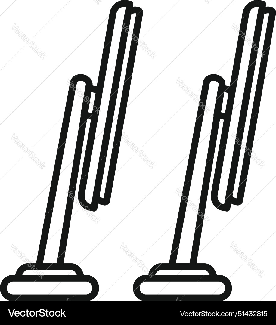 Linear icon of two fluorescent light bulbs Vector Image