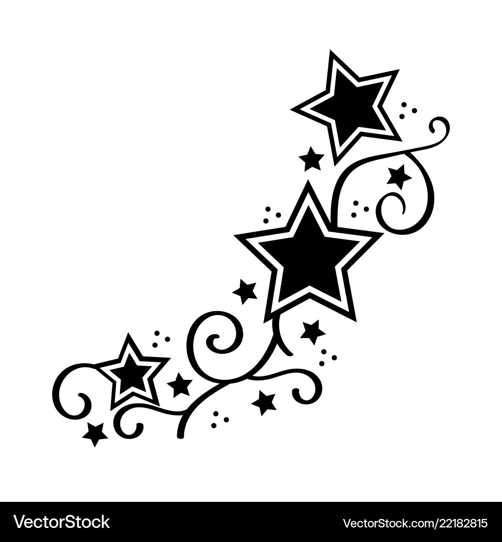 Star Tattoo Template - Print Ready Royalty Free Vector Image