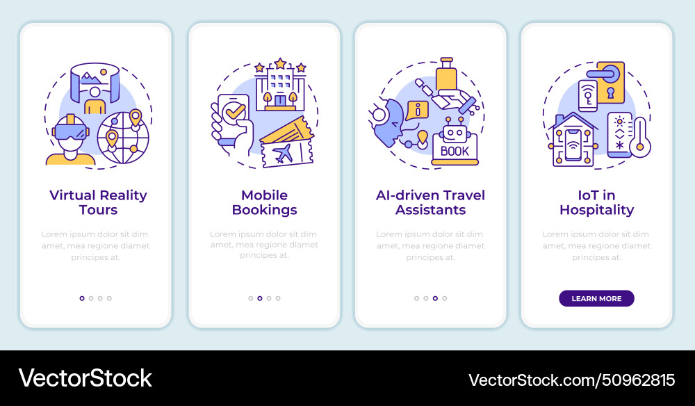Technology integration in traveling onboarding Vector Image