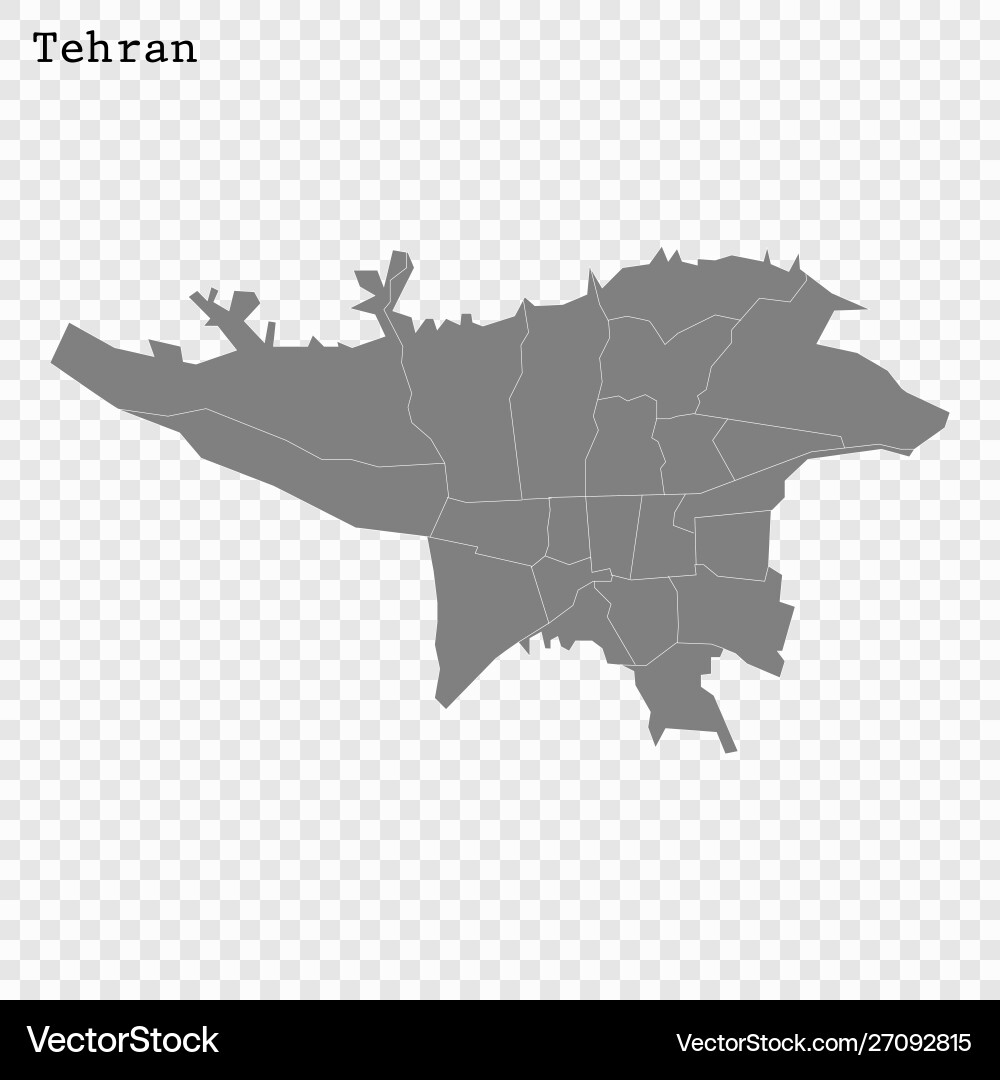 Tehran City Map Royalty Free Vector Image - VectorStock