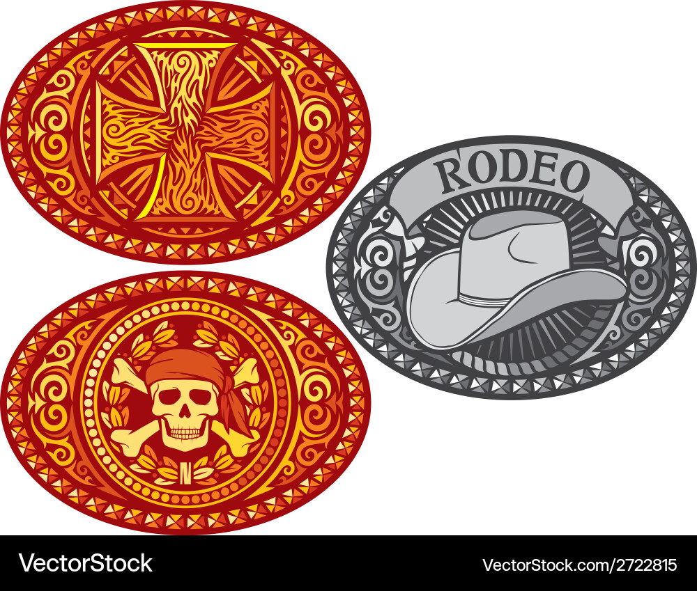 Western Style Belt Buckle Royalty Free Vector Image